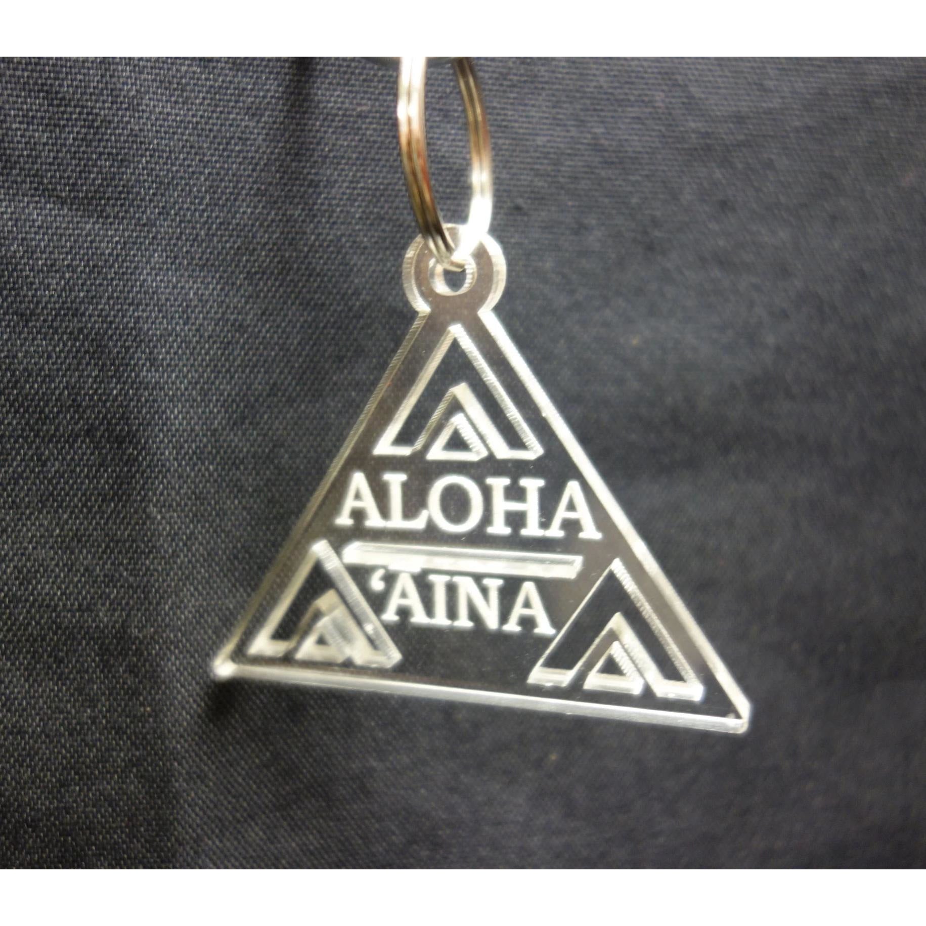 Triangle Aloha `Aina Acrylic Keychain – Aloha Cuts / Aloha Overstock